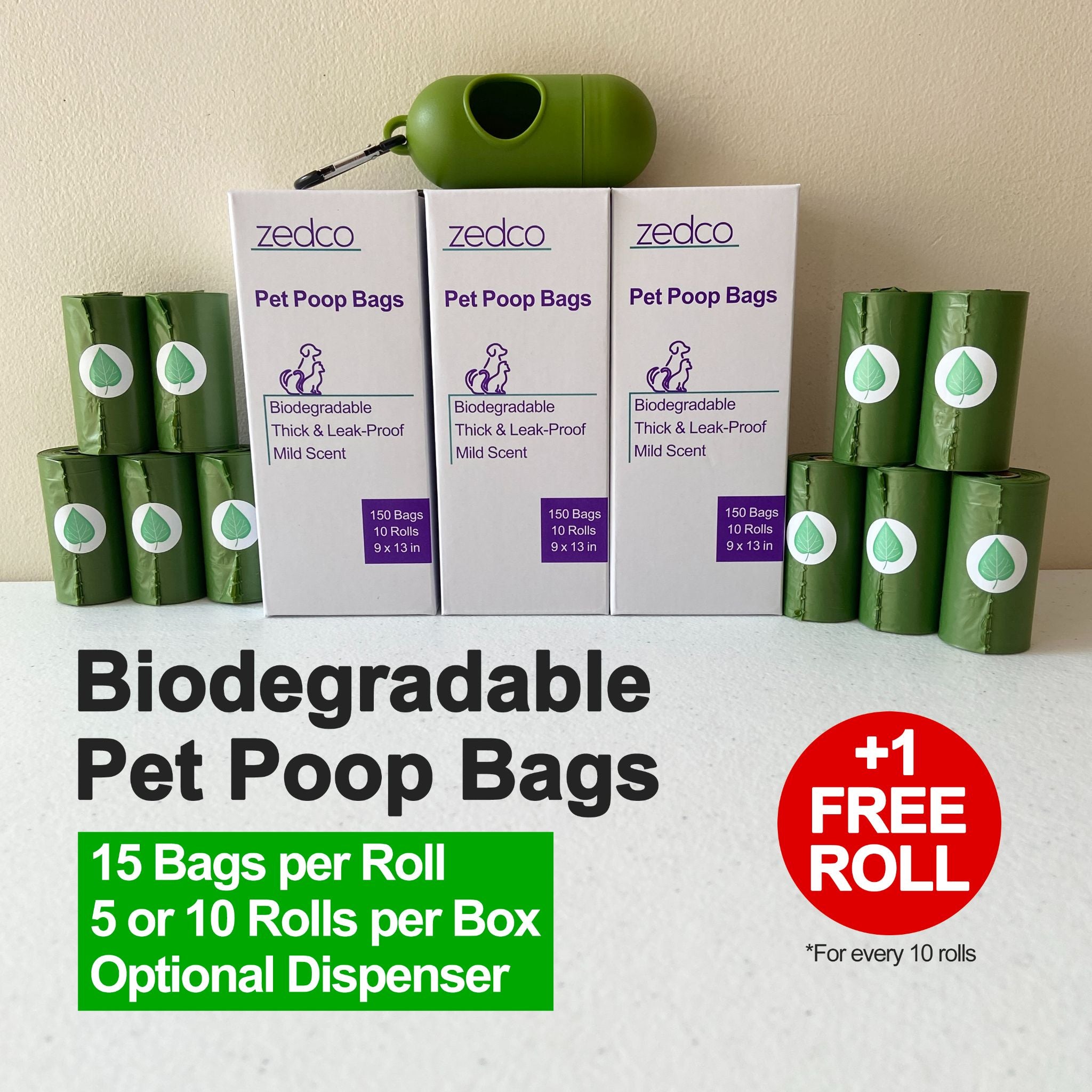 Poop Bag - For Cat or Dog Poop, Biodegradable, Thick and Leak Proof, 5 – Zedco PH